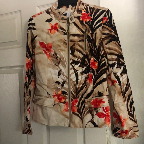 Chico's | Jackets & Coats | Chicos Jacket In Multi Color Brown Detail ...